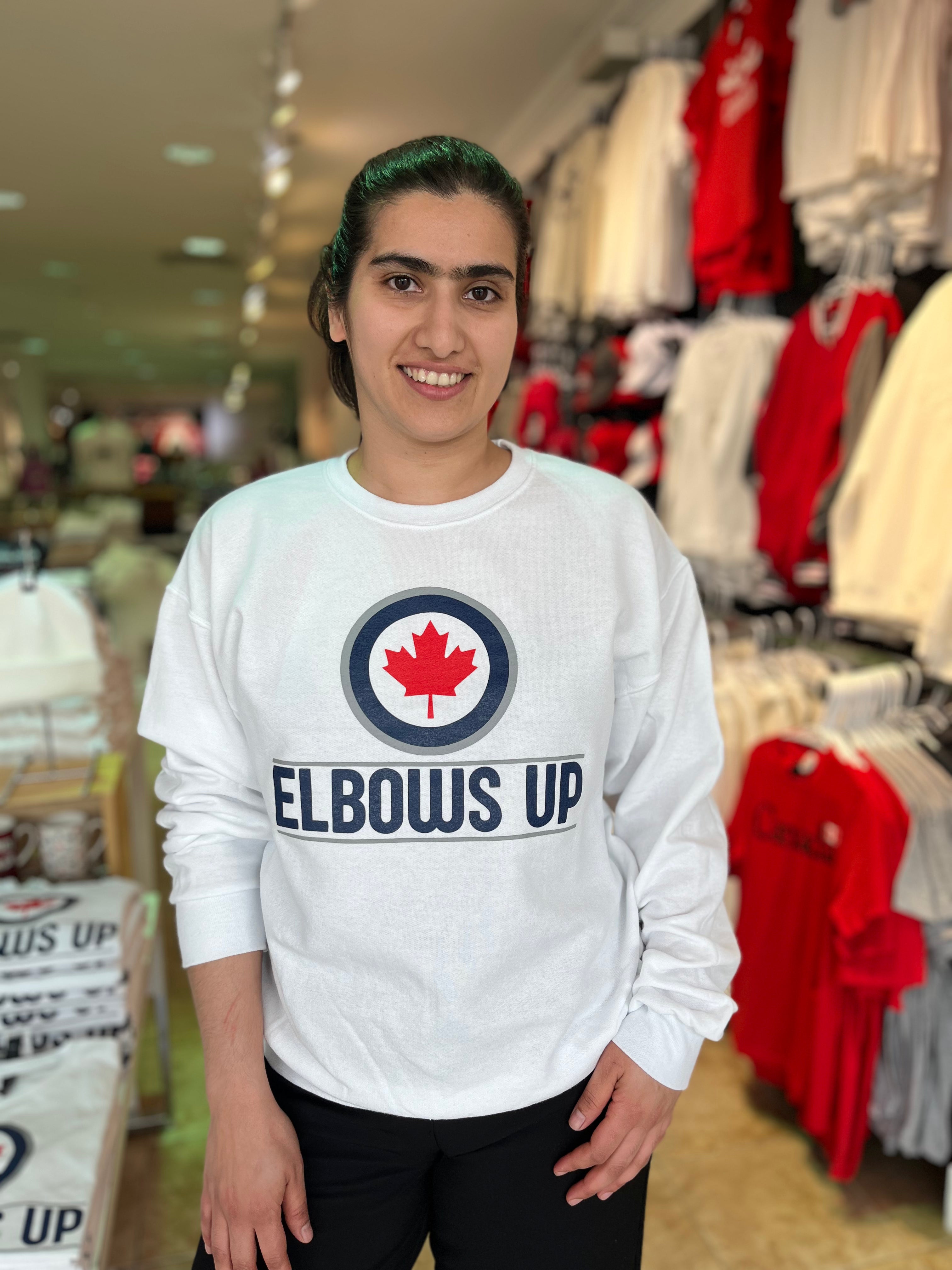 ELBOWS UP CREWNECK – Oh Canada WPG
